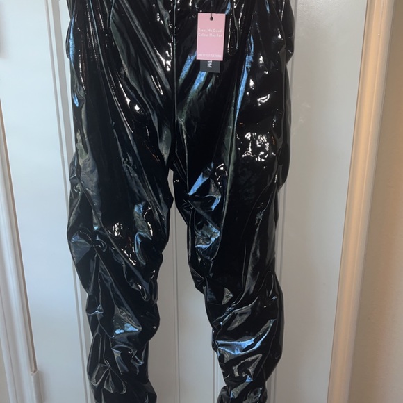 PrettyLittleThing | Pants & Jumpsuits | Plt Vinyl High Waist Ruched ...